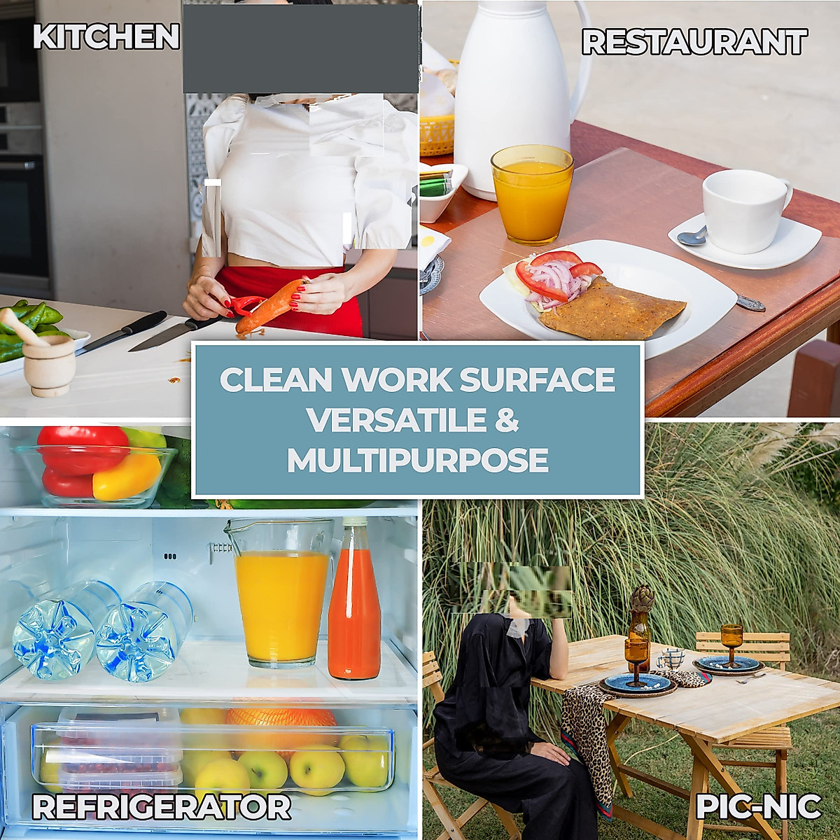 Clearly Elegant Disposable Plastic Liners for Kitchen Counter, Picnic Tables, Shelf Refrigerator Liners, Arts & Crafts Table ProtectorEasy CleanupNo Mess Meal PrepProtect from Spills100 ft. CE-8921