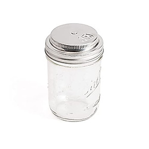 Jarware Stainless Steel Spice Shaker, Wide Mouth Mason Jar Spice Lid