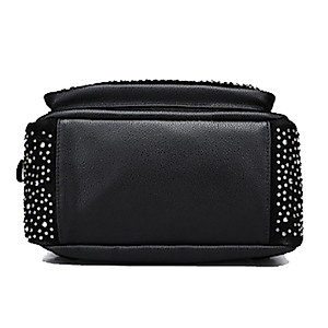 Zzfab PU Leather Rhinestone Backpack Black