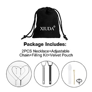 XIUDA Urn Necklace for Ashes Stainless Steel Cremation Necklace with Crystal Memorial Pendant Necklace