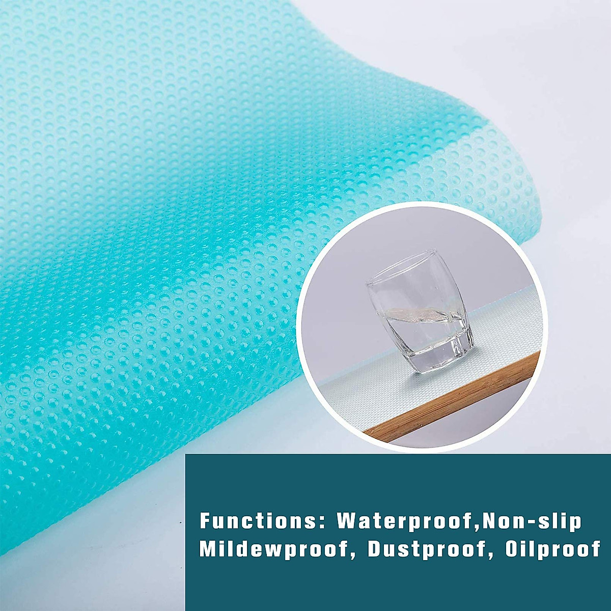 6 Pcs Shelf Mats Washable Fridge Mats Liners Waterproof Fridge Pads Mat Shelves Drawer Table Mats Refrigerator Liners for Shelves (Blue / Transparent / Pink)