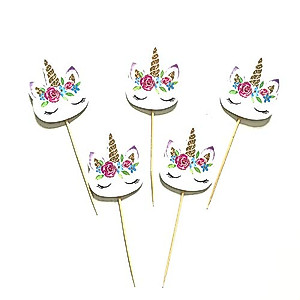 24 pcs Unicorn Cupcake Toppers party supplies cake decorating Insert card choose children birthday party wedding cake banner Decoration
