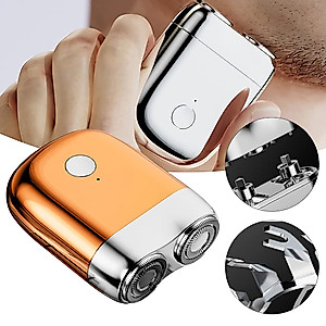 Waterproof Portable USB Men's Shaver - VALINK Double Head 3D Floating Rotary USB rechargeable Cordless Electric Razors Wet and Dry Use