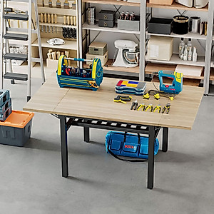 Xmatch 47" Worktable Workbench for Inspection Assembly Sample Making and Testing Room (Rustic Brown)