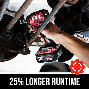 SKIL PWR CORE 20 Brushless 20V 3/8 in. Compact Impact Wrench Kit with 3-Speed & Halo Light Includes 2.0Ah Battery and PWR Jump Charger - IW6739B-10