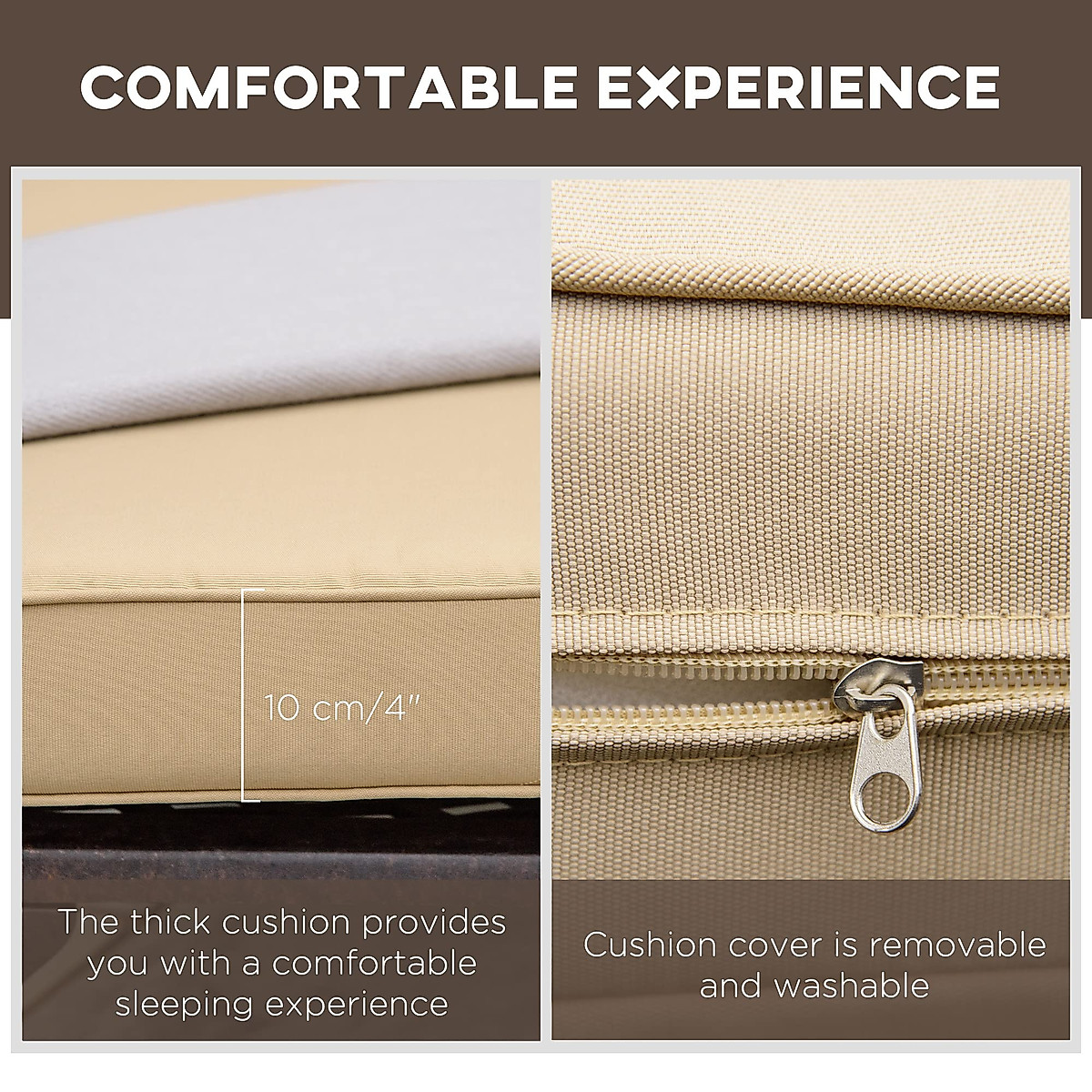 Outsunny Aluminum Adjustable Chaise Lounge Chair, Folding 4-Position Patio Recliner, Wheels, Armrests, Side Table, Cushion for Poolside, Backyard, Deck, Porch Garden, Beige