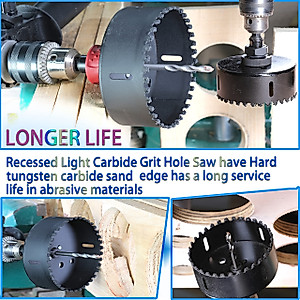 PLG2SUPT 4 inch Carbide Grit Hole Saw Cutter for Hardy Plank Air Brick Stucco Drywall Fiber Cement siding Backer Board Plasterboard
