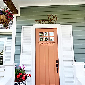 Personalized Metal House Number Sign with Street Name Sign | Mid Century Modern Font | Art Deco Address Numbers and Street Name | Handmade Metal Address Sign | Custom Address Plaque