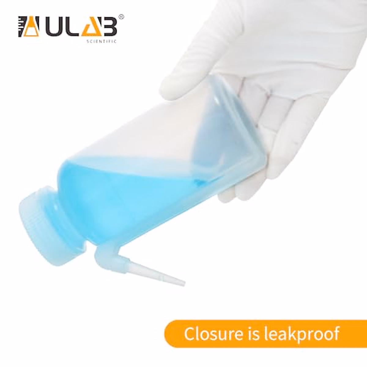 ULAB Scientific Wide Mouth Unitary Wash Bottle, 250ml 500ml 2pcs for Each Size, Plastic Squeeze Bottles, LDPE Bottle with PP Draw Tube, UWB1009