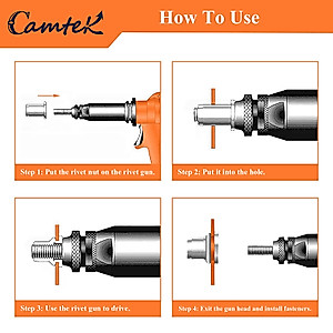 Camtek 325PCS Rivet Nut Kit, #8-32#10-24 5/32"-32UNC 1/4''-20UNC 5/16''-18UNC 3/8''-16UNC 1/2"-13UNC Zinc Plated Carbon Steel Flat Head Rivnut Threaded Insert Rivet Nuts Assortment Set