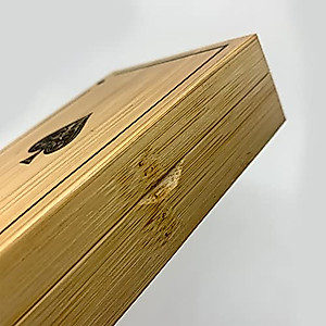 Bamboo Cards Storage Box, Wooden playing cards case with magnetic Lid