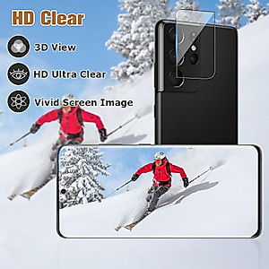 AFSKU Galaxy S21 Ultra 5G Screen Protector, 9H Tempered Glass Scratch Resistant, Ultrasonic Fingerprint Support, 3D HD Curved,for Samsung Galaxy S21 Ultra 6.8 Inch Screen Protector