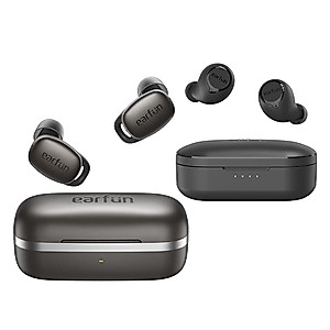 EarFun [2020 CES Award] Free Bluetooth 5.0 Earbuds with Wireless Charging Case Free Pro 2 Hybrid Active Noise Cancelling Bluetooth 5.2 Earphones with 6 Mics, Stereo Sound Deep Bass
