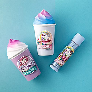 Lip Smacker Magical Frappe Collection 3 Pack Beverage Lip Balm - Moisturizing, Soothing Unicorn & Mermaid Delight/Magic