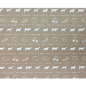 Disposable Cheese Board Paper, SET of 10, Cheeses and Animals on Beige Background, Perfect Cheese Board Accessories for Meat and Cheese Boards, Travel, Weddings