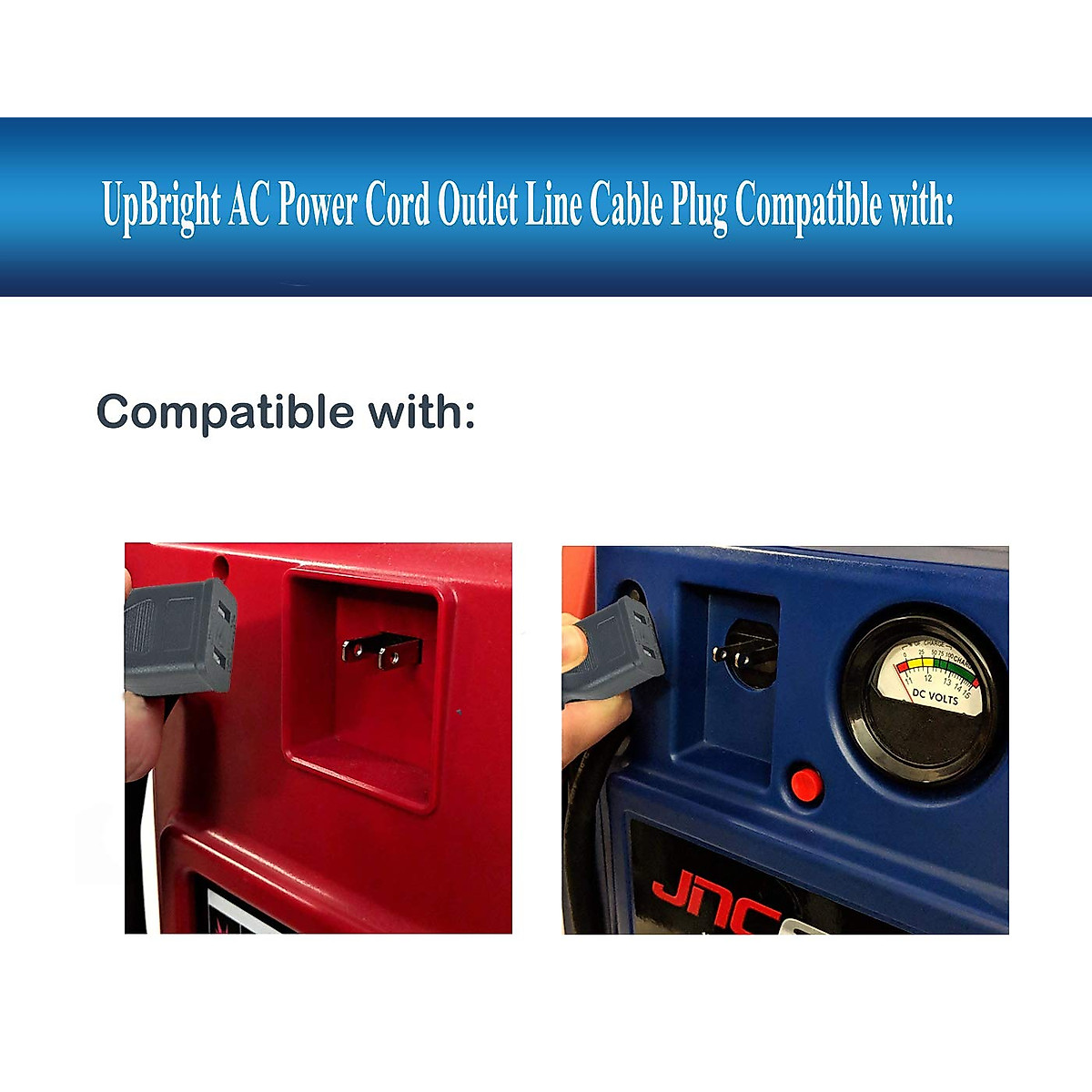 UpBright AC Power Charging Cord Charger Cable Compatible with Jump-N-Carry 12V 12Volt Jump Starter 1700 A JNC350 JNC550A JNC660 JNCAIR JNC770 JNC770B
