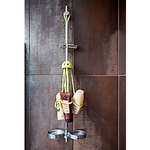 Formverkert Octopus Shower Caddy (in Green)- Shower Gel Shampoo Conditioner Brush Razors Toys Accessories Holder, 9 Slots, Fits All Sized Bottles, Stylish Fun Bath Shower Organizer, Designed in Sweden