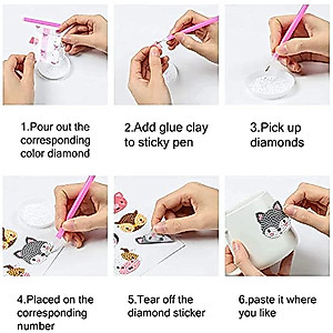 Diamond Painting Stickers Kits for Kids, Paint by Numbers Diamonds for Adult Beginners,DIY 5D Diamond Art Mosaic Stickers
