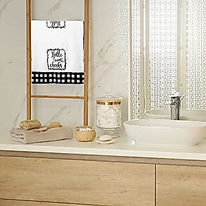 2 Pieces Buffalo Plaid Hand Towels Farmhouse Hand Towel for Bathroom Black White Bath Towels Funny Buffalo Plaid Hand Towels Bathroom Decor for Bathroom Kitchen Farmhouse Restroom (Classic Style)