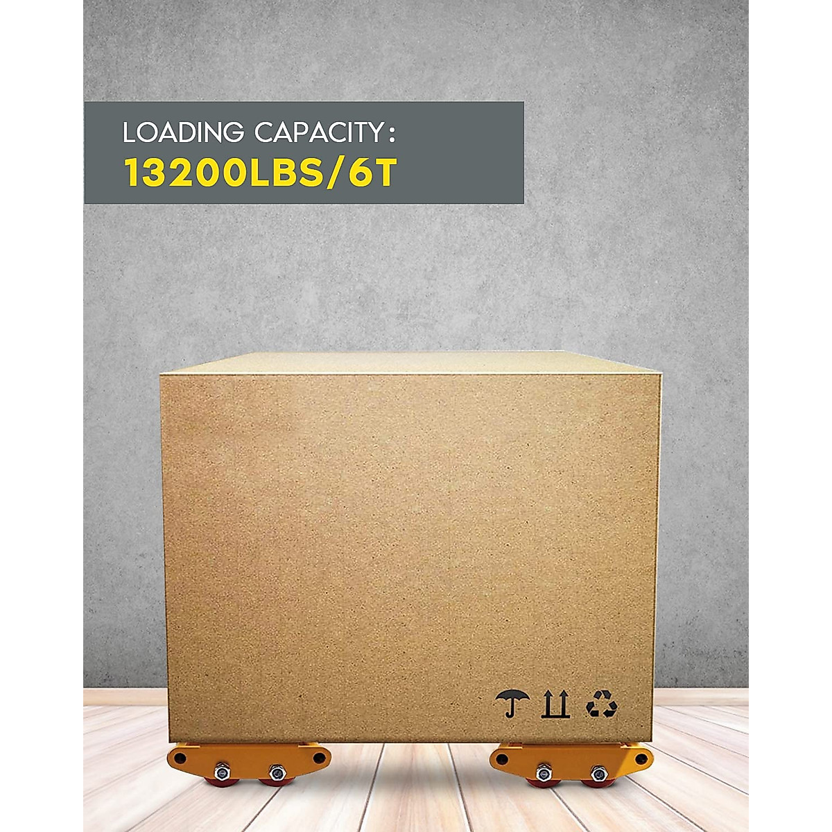 GCCSJ 6T Machinery Skate Dolly, 13200lbs Machinery Moving Skate Machinery Mover Skate with 360° Rotation Cap, Dolly Machinery Skate for Industrial Moving Equipment