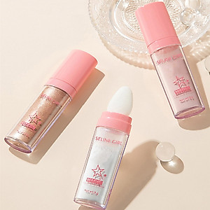 3PC Shimmer Face and Body Highlighter Powder Stick Makeup,Natural Three-dimensional Face Powder Blusher,High Gloss Fairy Glitter Sparkle Patting Powder Makeup (White+pink+gold)