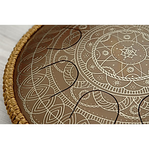 GUDA DRUM Freezbee with Soft Brown Rope Decoration