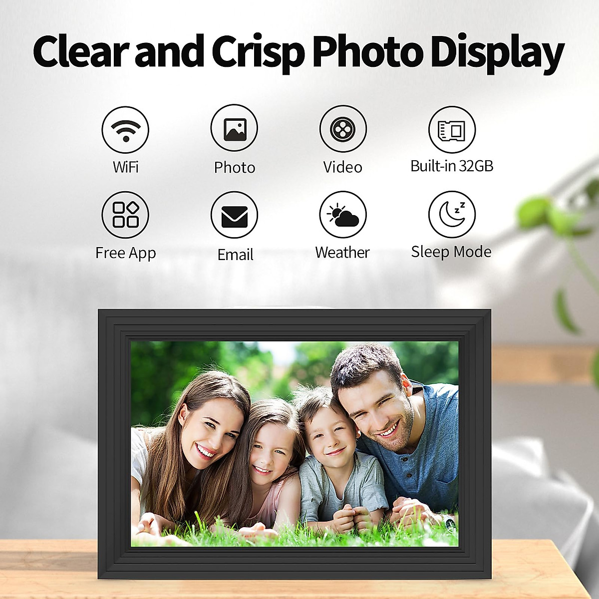 SAIWAN 10.1 Inch Smart WiFi Digital Picture Frame 1280x800 IPS Touch Screen Digital Photo Frame, Auto-Rotate, Built in 32GB Memory, Share Moments Instantly via Free App or Email from Anywhere