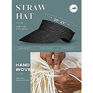 Sun Hat Womens, Straw Hats for Women, Visors for Women Beach Hats for Women Straw Visors for Women Made of Natural Raffia