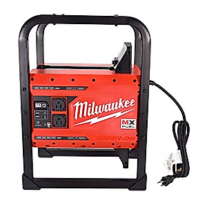Milwaukee MXF002-2XC Portable 3600W/1800W Push Start Battery Powered Generator with 2 Batteries