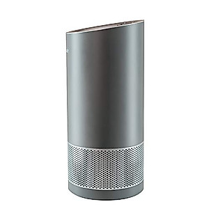 Hunter HP400 Round Tower Air Purifier for Small Rooms Features EcoSilver Pre-Filter, True HEPA Filter, Multiple Fan Speeds, Soft Touch Digital Control Panel, Sleep Mode, Timer, Accent Light