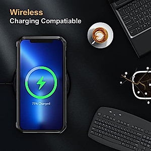 CASEDADDY [Military Protective Designed for iPhone 13 Case 6.1 inch, Shockproof Black Heavy Duty Rugged Phone Case Cover for Men & Boys with Translucent Anti-Scratch Carbon Fiber Back- Black