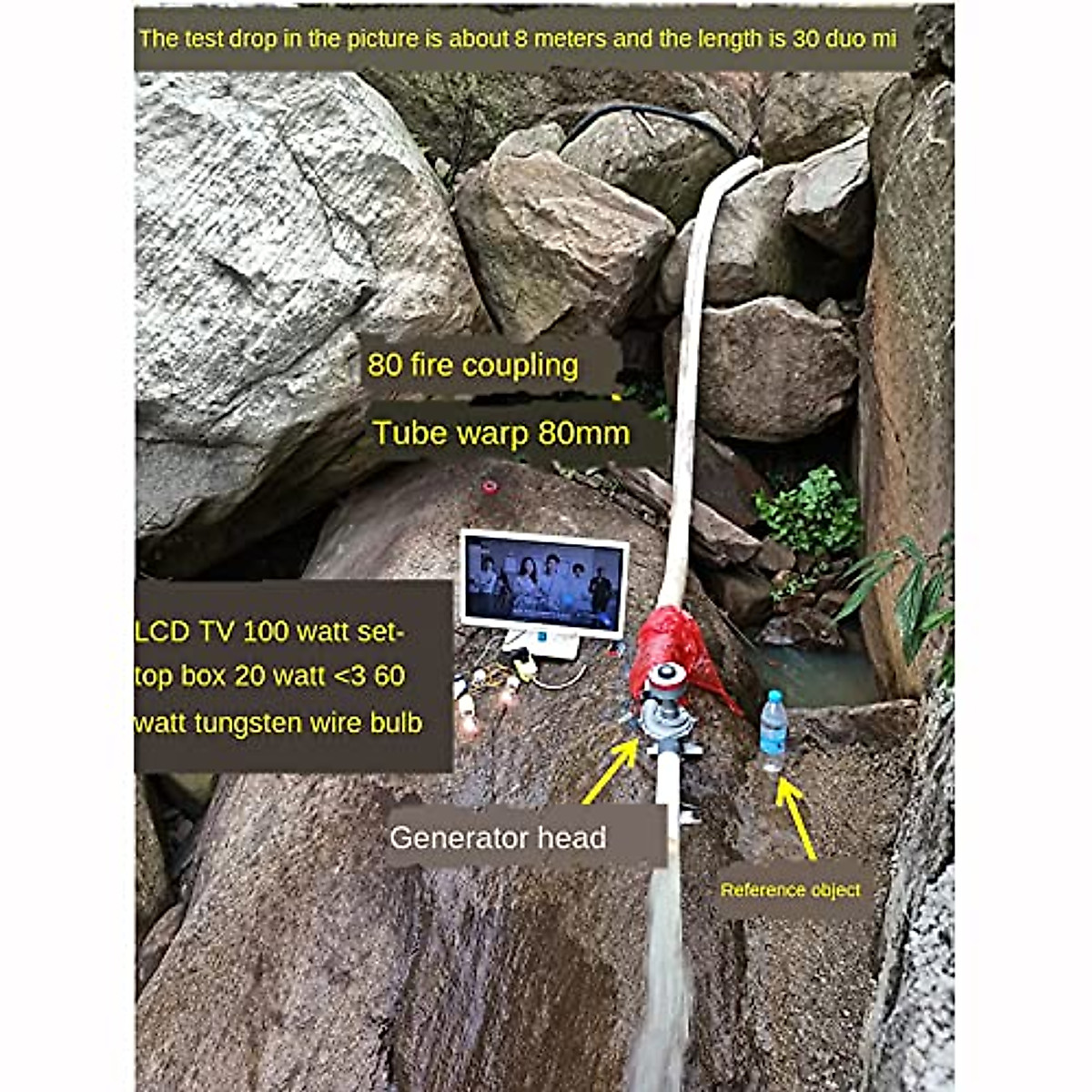 coldwind Micro Hydroelectric Generator 500 Watts 50hz 220V High Power with Monitoring TV Lighting Computer for Outdoor-500w 220v