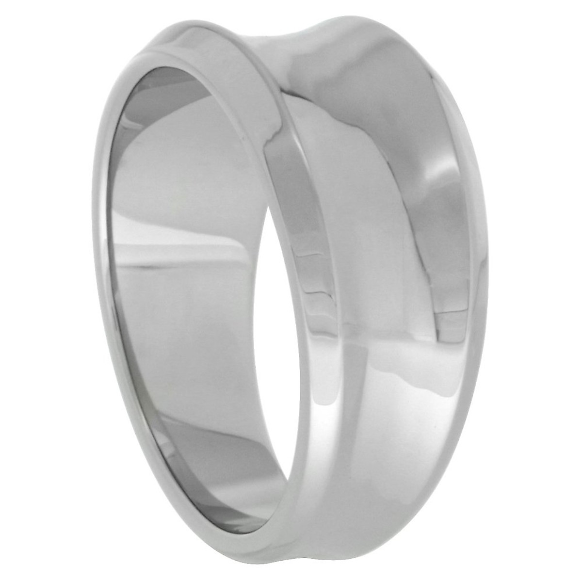 Surgical Stainless Steel Concaved Cigar Band Ring Beveled Edges 7/16 inch long, size 7