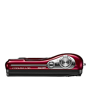 Nikon COOLPIX L30 20.1 MP Digital Camera with 5x Zoom NIKKOR Lens and 720p HD Video (Red) (Discontinued by Manufacturer)