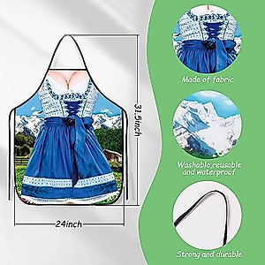 Jeyiour 4 Pcs Oktoberfest Apron Female Dirndl Dress Novelty Apron German Costume Oktoberfest Party for Women Beer Festival (Cute)