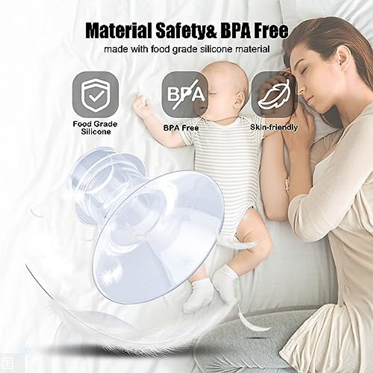 10pcs Flange Inserts, 13/15/17/19/21mm Silicone Breast Pump Flange Insert Wearable Breast Pump Accessories Compatible with Medela/Spectra/TSRETE/Momcozy S9/S12/S9Pro/S12Pro
