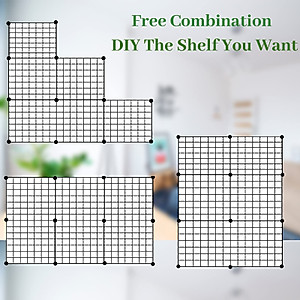 Upgraded 6 Cube Storage Organizer Shelf Storage Cubes Organizer Shelves with Hammer, DIY Shelf Organizer for Bedroom Study Children's Room