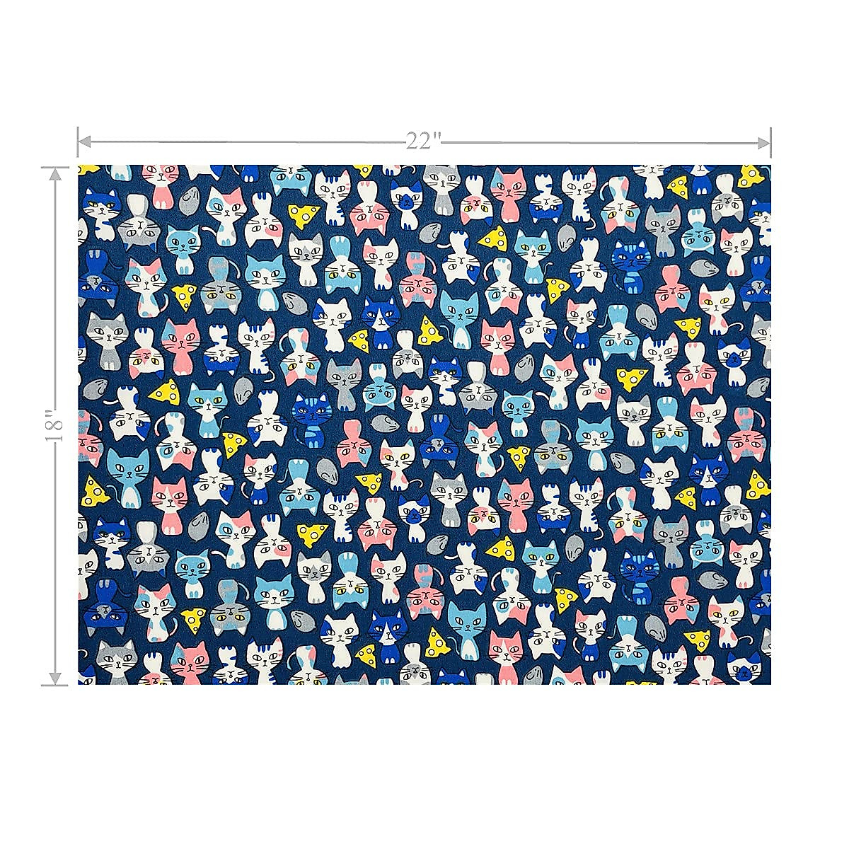 Cat Fabric Fat Quarters Bundles Cute Animal Pattern Cotton Quilting Fabric for Sewing Crafting 18" x 22" (7pcs) SZRUIZFZ