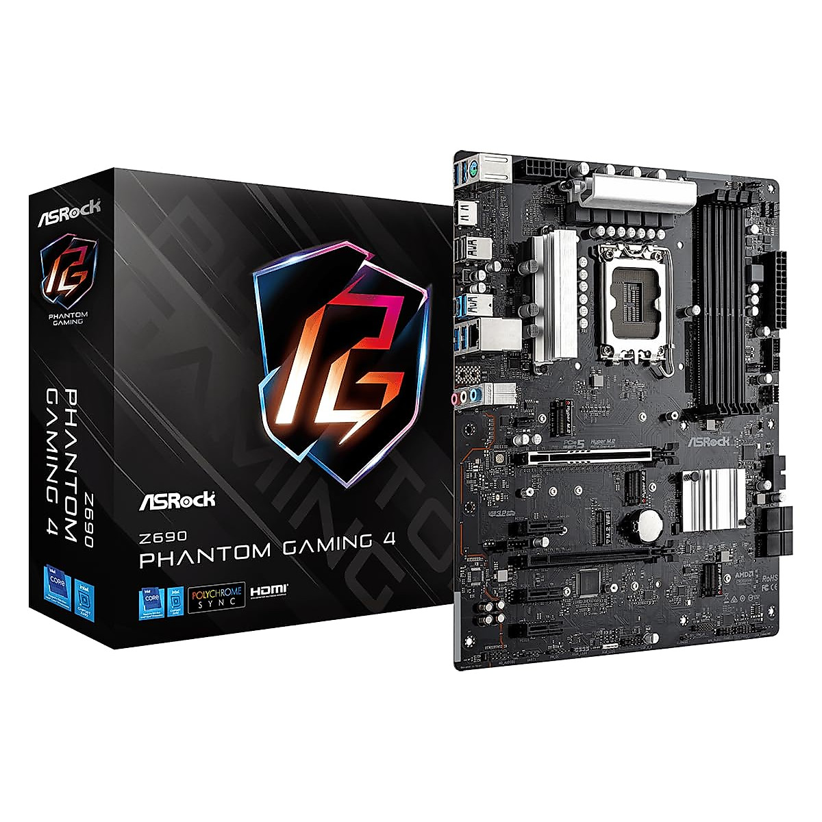 ASRock Z690 Phantom Gaming 4 LGA 1700 Intel Z690 SATA 6Gb/s DDR4 ATX Intel Motherboard
