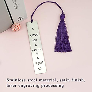 I Love You a Bushel and a Peck Bookmark Mothers Day Gifts from Daughter Gift Moon and Back Gift for Mom Stocking Stuffer Christmas Gift Monogrammed Gift (I Love You a Bushel and a Peck)