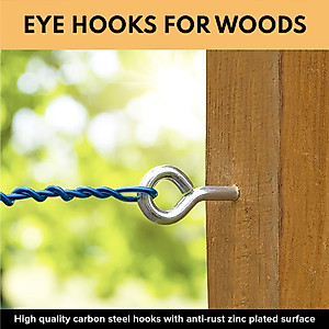 10 Pcs Eye Hooks Screw - 2.5 Inches Stainless Steel Eye Screws for Wood - Anti-Rust & Anti Corrosion Self Tapping Eye Hooks for Indoor & Outdoor use (Silver)