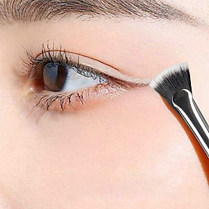 TEONEI Fan Mascara Brushes Eyelash Eyebrow Brush Makeup Brush Eye Lashes Makeup Tools Eyelash Brush Eyebrow Brush Eye Shadow Brush,2Pcs (Wooden Handle)