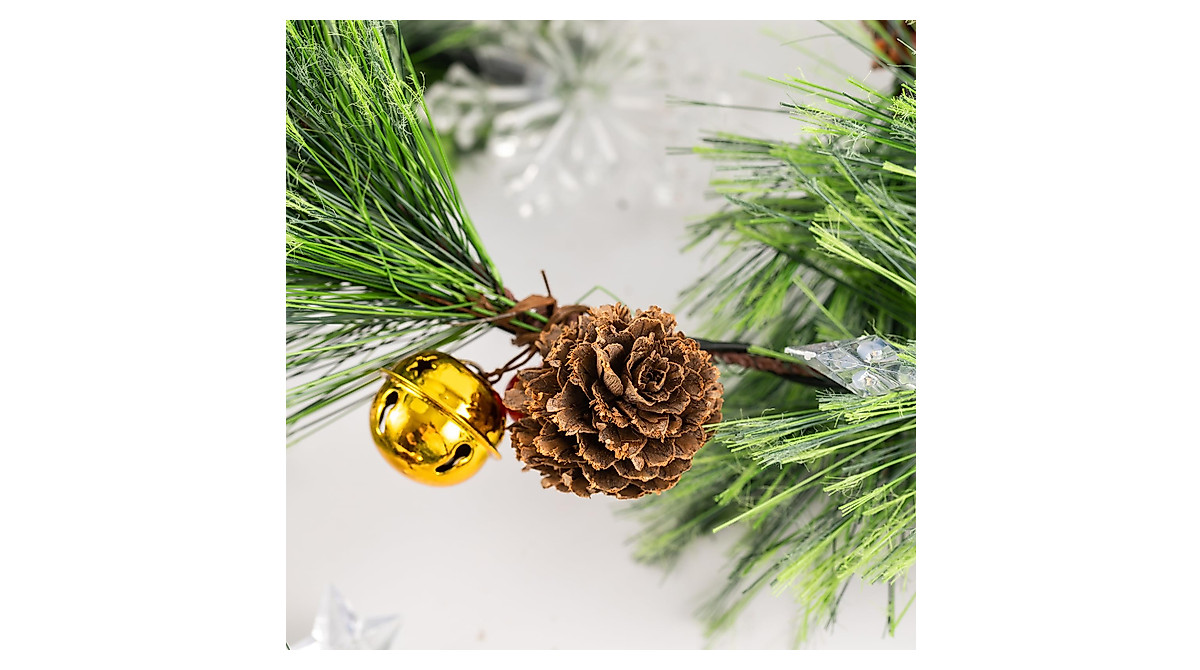 Pre-lit 6ft Rustic Christmas Garland with Lights - Natural Pine Decor