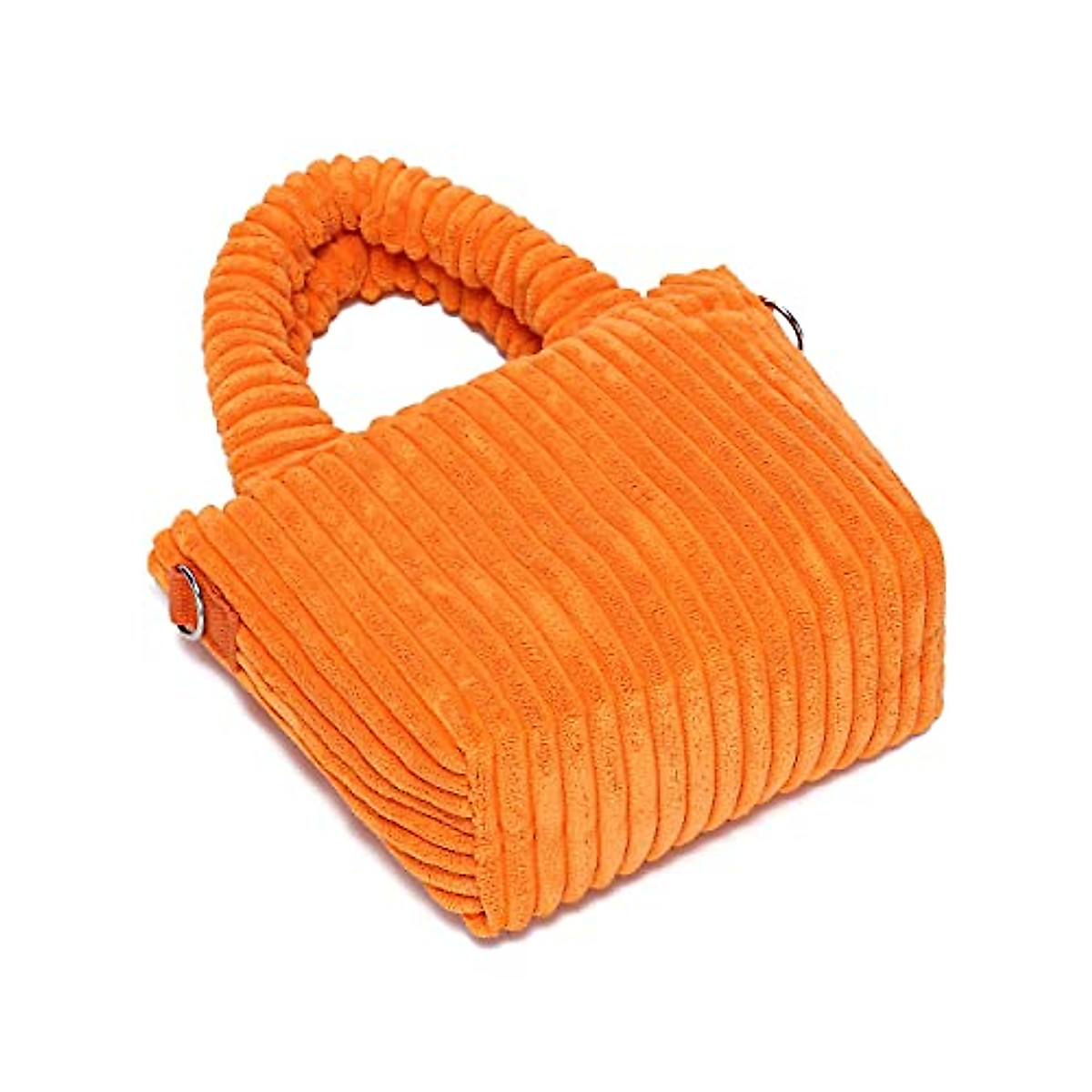 YIKOEE Mini Corduroy Tote Bag for Women Cute Small Tote Bags (Orange)