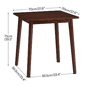 HOOBRO Bamboo Dining Table, Square Dining Table for 2, 27.6" Kitchen Table for Small Space, Writing Table, Easy to Assemble, for Dining Room, Living Room, Office, Kitchen, Apartment, Brown BR70CZ01