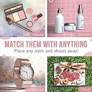 Magipea Photo Backdrop Board - 7 Designs Sand, Terrazzo, Bricks, Rhyolite, Stone Wall, Painting - Flat Lay Backgrounds for Jewelry or Food Product - Replica Surfaces 13x13in - Instagram Pics Anywhere