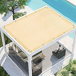 Artpuch Pergola Shade Cover 10'X12'FT Outdoor Sun Shade Cloth with Grommets Shade Tarp for Patio, Carport, Backyard
