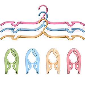 Foldable Travel Hanger 12 Pcs Portable Folding Clothes Hangers Non-Slip Lightweight Portable Coat Hanger