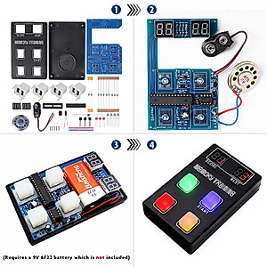 Electronic Memory Game Soldering Kits, PEMENOL Handheld Game Console Electronic kits, Fun Electronic Production Kit College High School Education