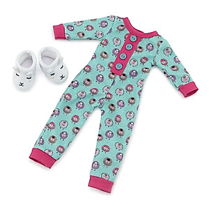Emily Rose 18 Inch Doll PJs Pajamas Gift Set | 18" Doll Sleeping Clothes - 2 PC Set, with Fun 18-in Doll Lamb Slippers! | Gift Boxed! | Compatible with 18-inch American Girl Dolls